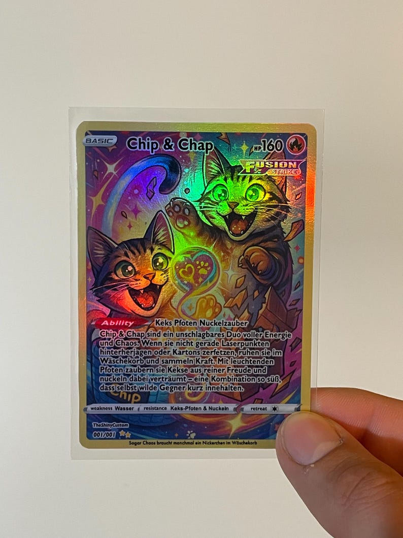 Custom Holographic Pokémon Style Card - Etsy UK