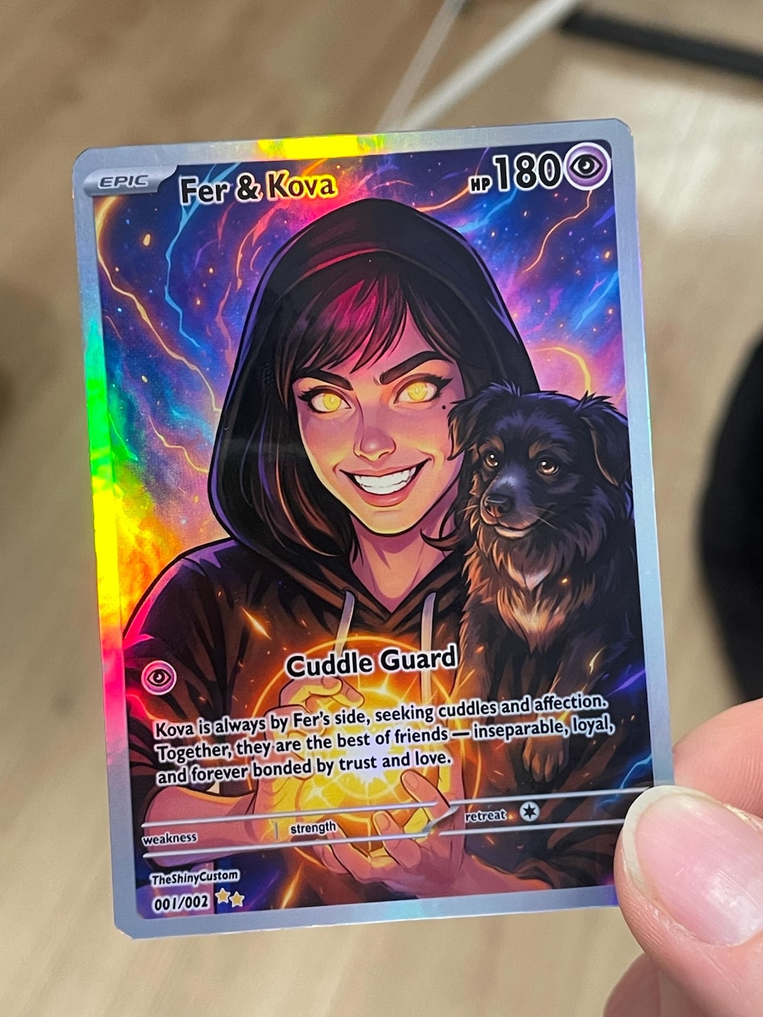 Custom Holographic Pokémon Style Card - Etsy