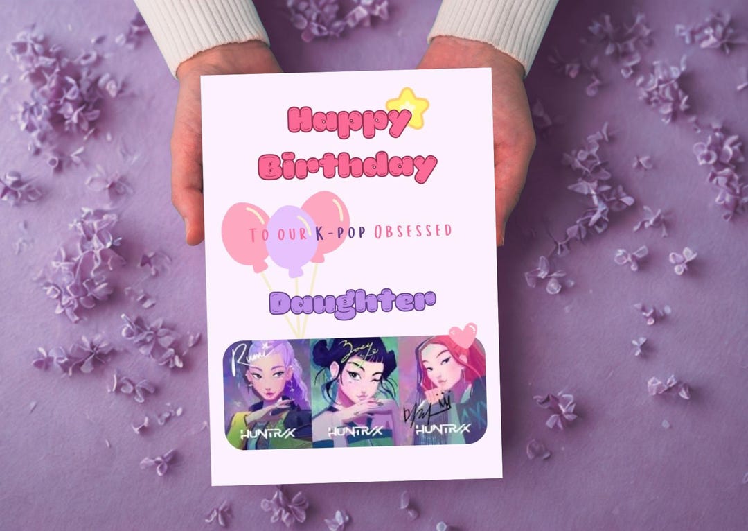 K-pop Birthday Card: A5 Greeting Card With Stickers - Etsy UK