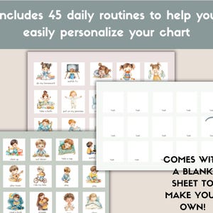 Kids Visual Routine Chart: Morning Bedtime Checklist Printable PDF ...