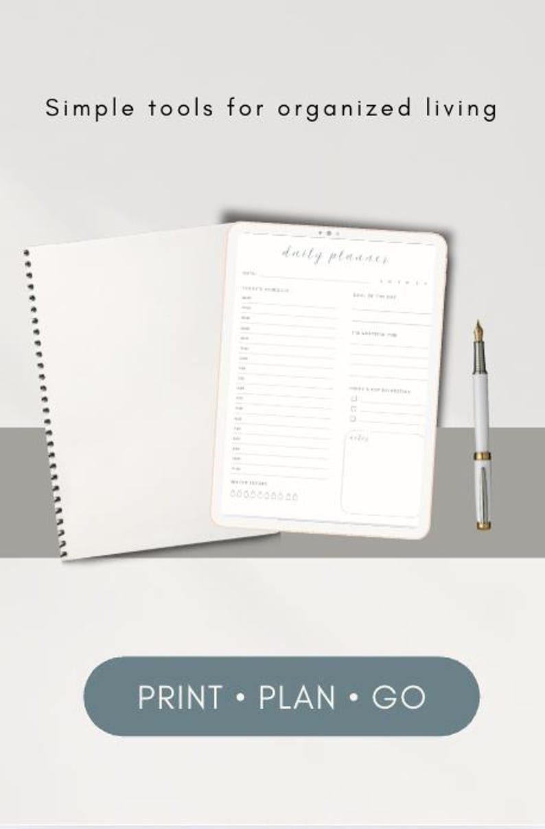 Daily Planner Printable: Time Management, Task Tracker Digital Download ...