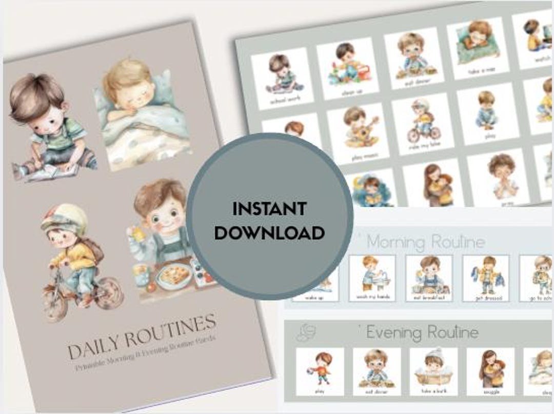 Boys Routine Chart Printable Kids Schedule Editable Kids Morning ...