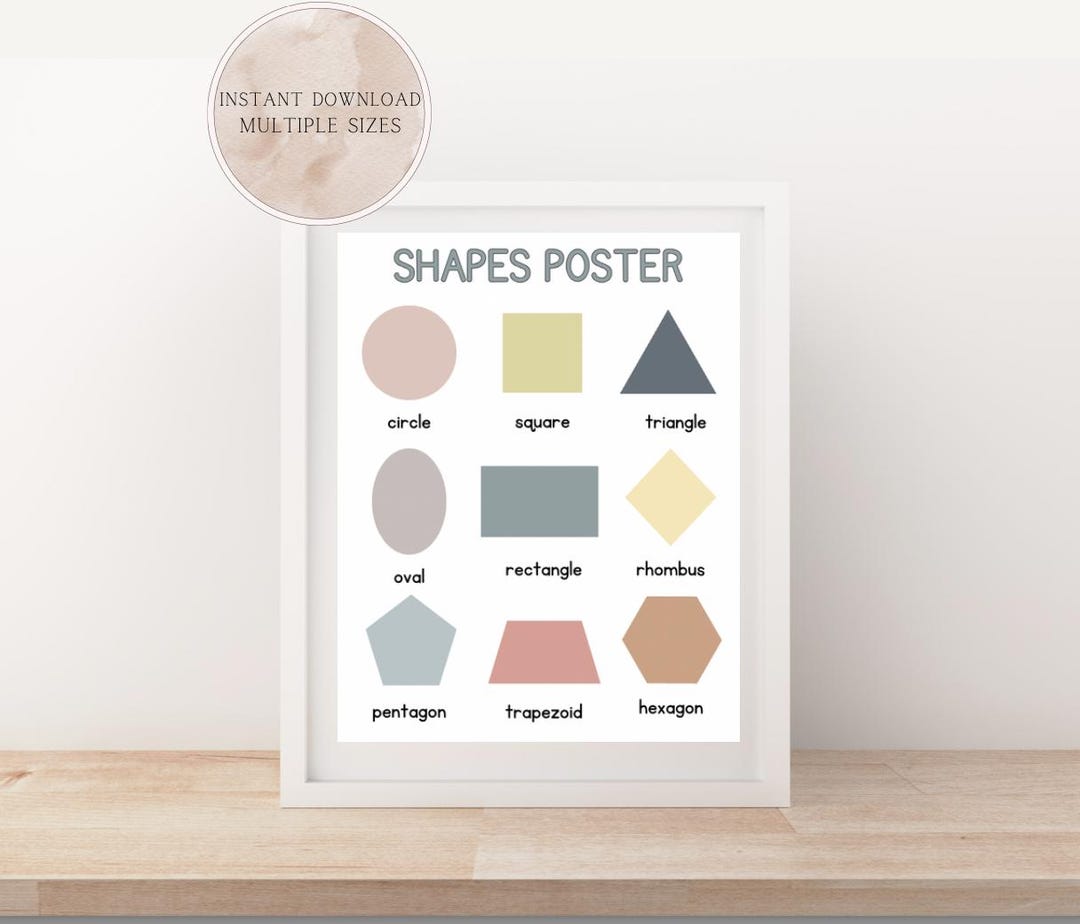 Boho 2D Shape Posters: Classroom and Homeschool Shapes Bundle - Etsy UK
