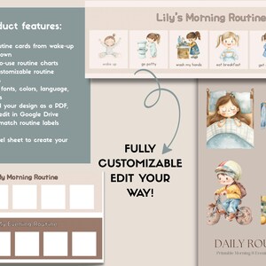 Kids Visual Routine Chart: Morning Bedtime Checklist Printable PDF ...
