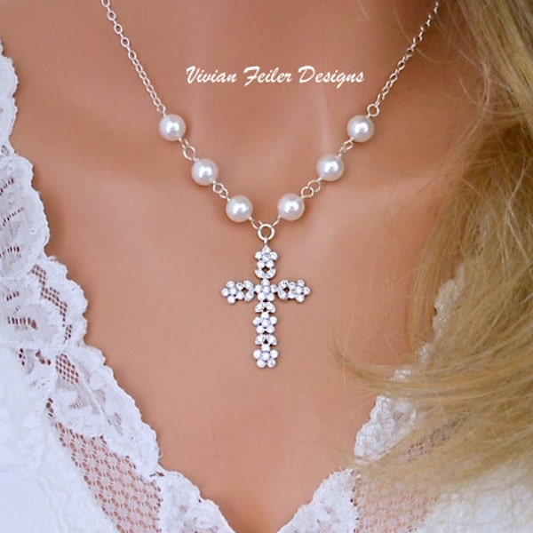 Cross With Pearls - Etsy