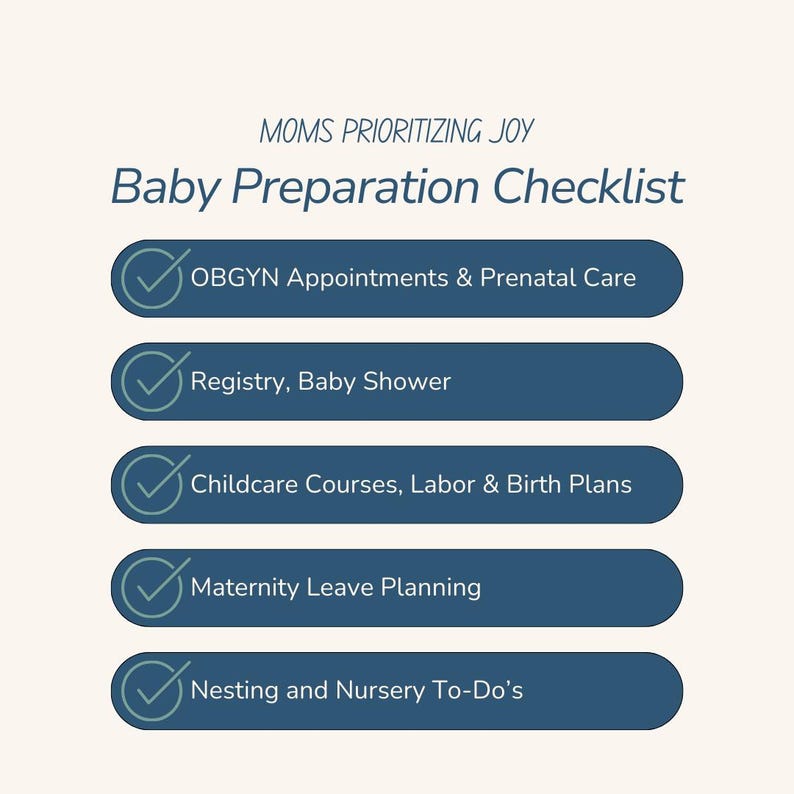 Baby Prep Checklist PDF for Month-by-month to Do's - Etsy