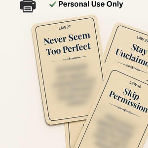 Card of War – 45 Printable Power Cards | Self-mastery Deck | Digital ...