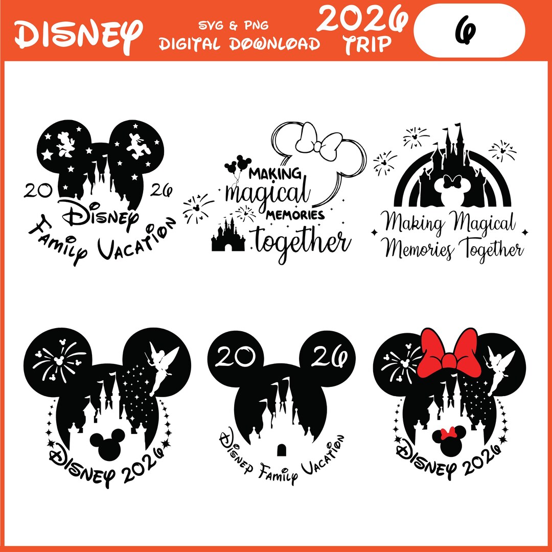 Trip 2026 SVG Bundle, Mickey Mouse Minnie Mouse Family Vacation Clipart ...