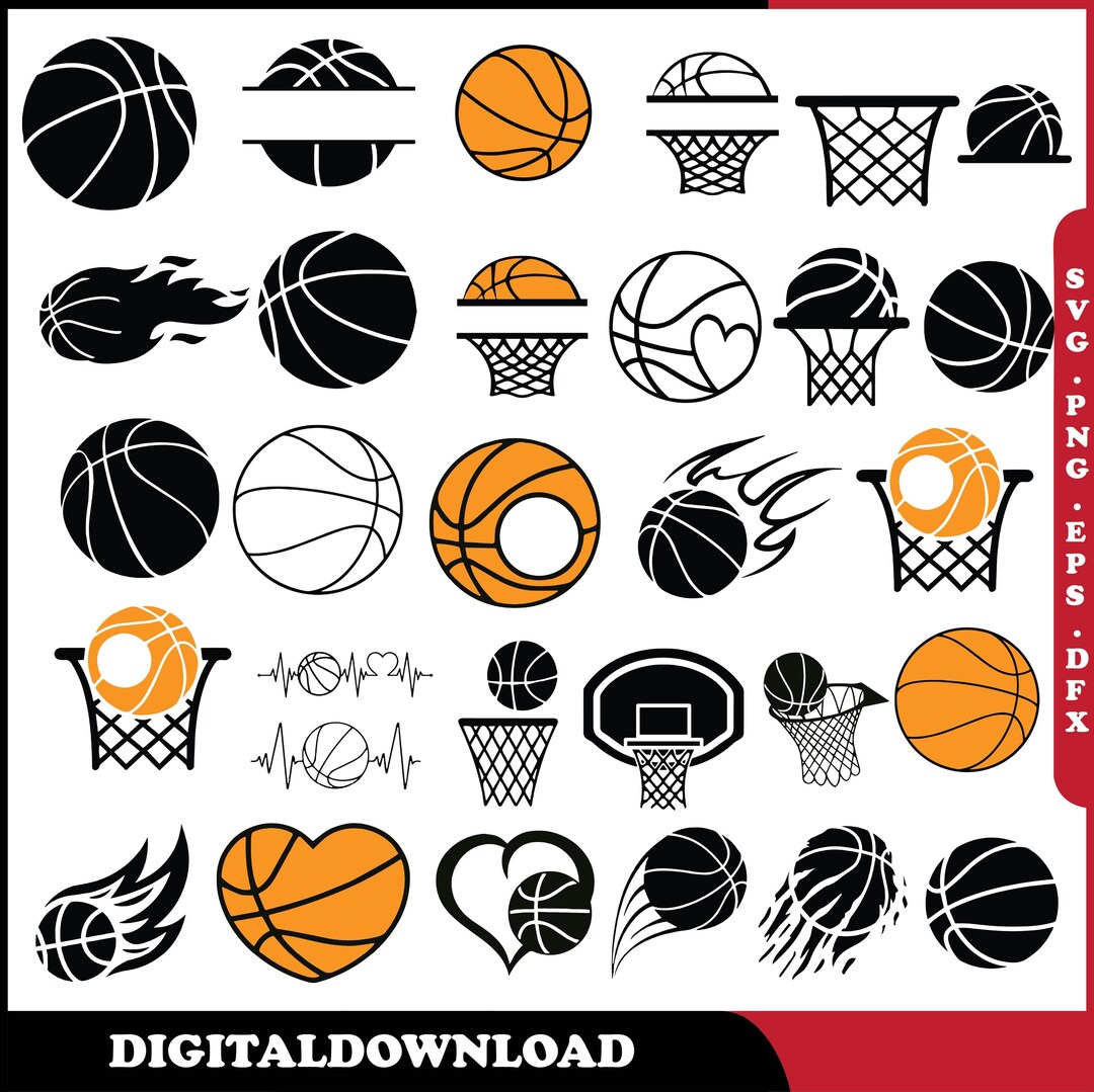 Basketball Svg Bundle, Basketball Png, Basketball Cut Files for Circut ...