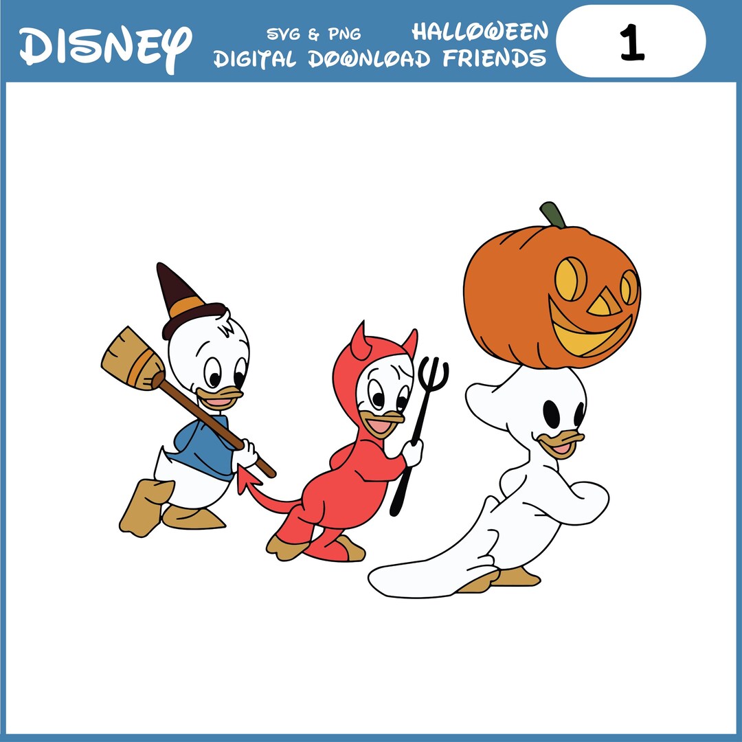 Halloween SVG Bundle, Donald Duck Nephews Trick or Treat Clipart, Cute ...