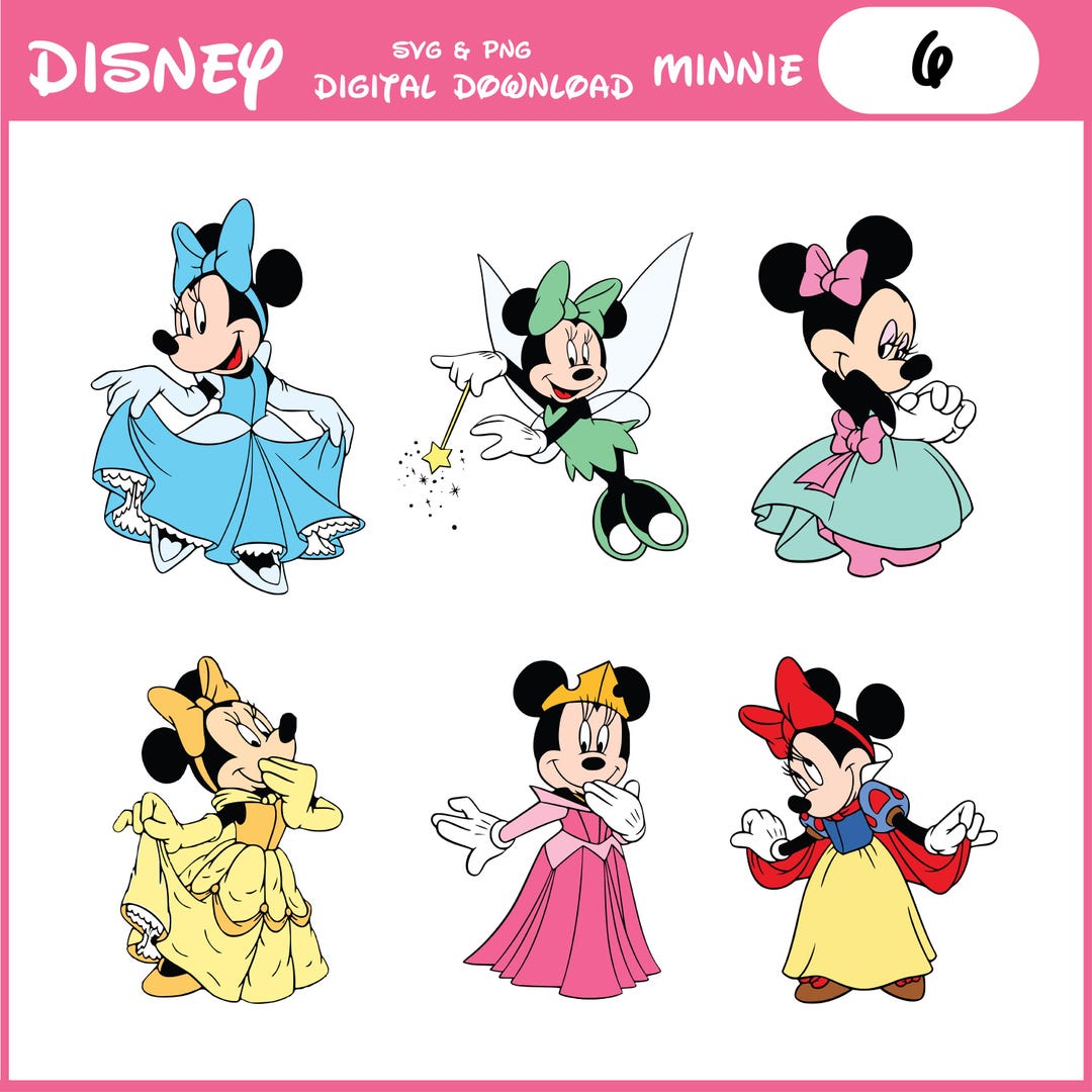 Minnie Mouse SVG PNG Bundle | Princess Minnie Clipart | Fairy Tale ...