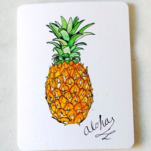 Pineapple Aloha Blank Card - Etsy