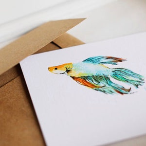 Fighting Fish (betta) No.02- Blank Card - Etsy