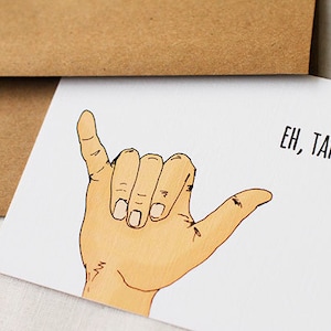 Shaka "eh, Tanks!" Thank You Card - Etsy