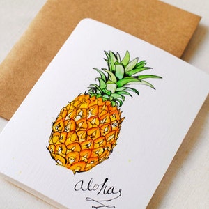 Pineapple Aloha- Blank Card - Etsy