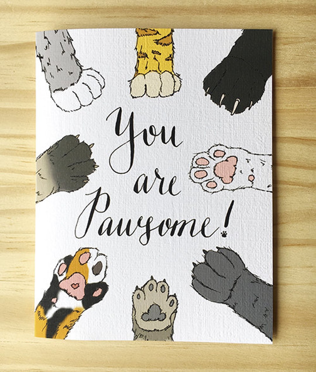 You Are PAWSOME Cat Greeting Card - Etsy