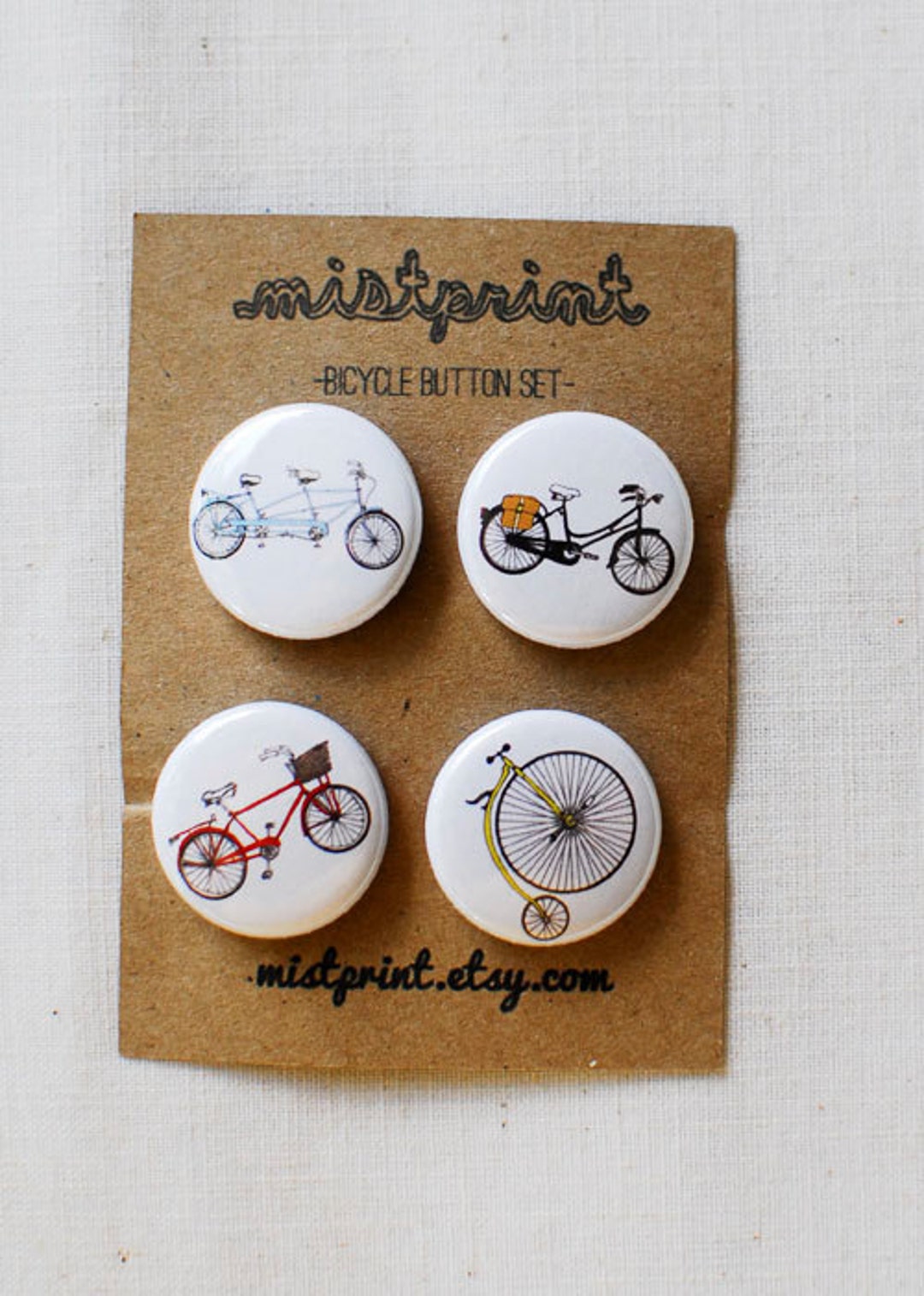 Bicycle Pinback Buttons- Set of 4 - Etsy