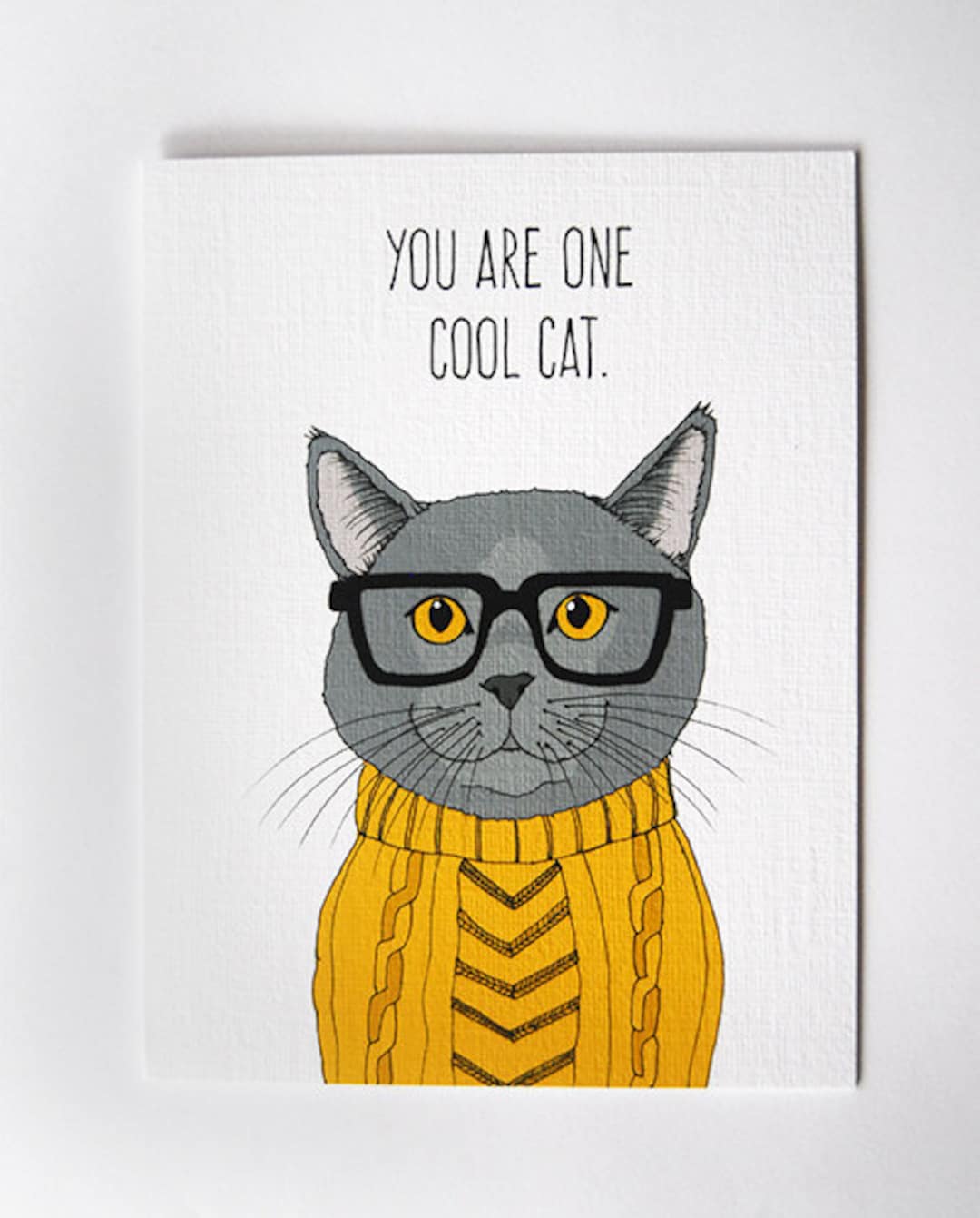 You Are One Cool Cat- Cat Card - Etsy