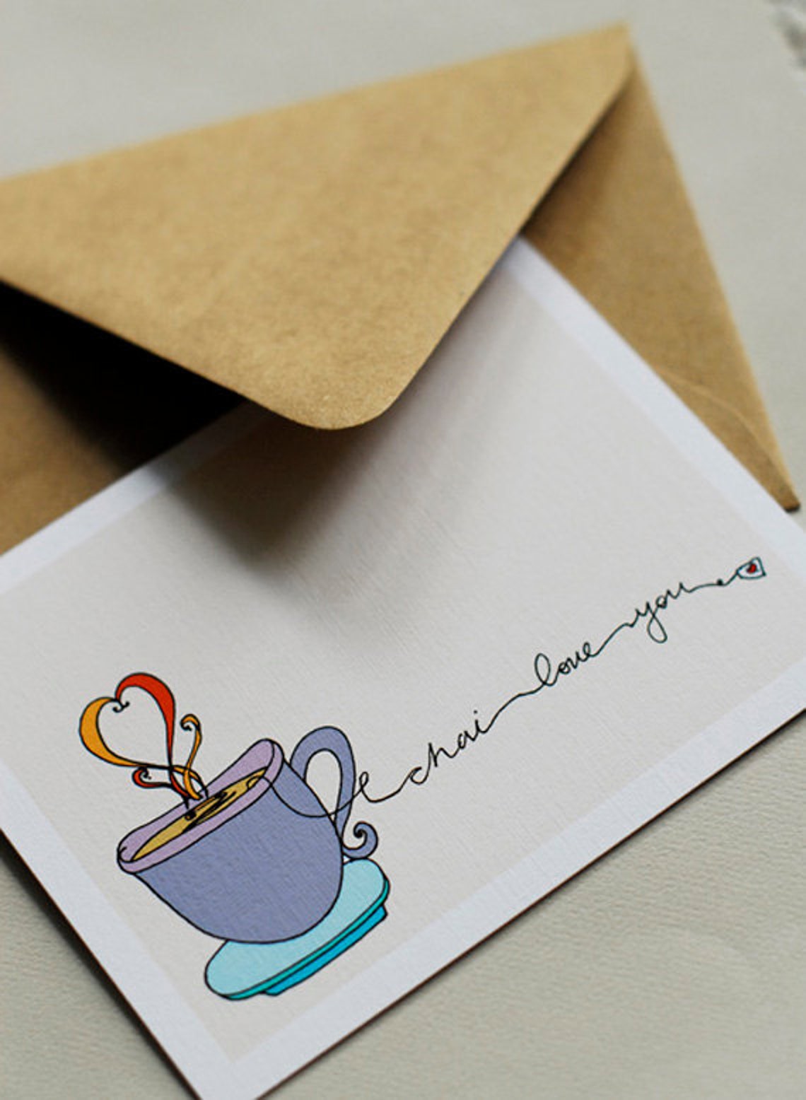 Chai Love You- Blank Tea Card - Etsy