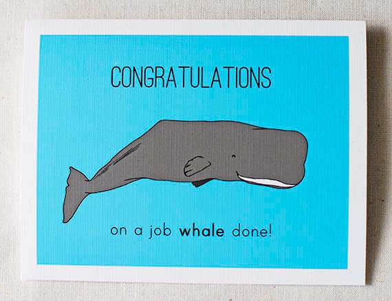 Whale Done Congratulations Card | Etsy