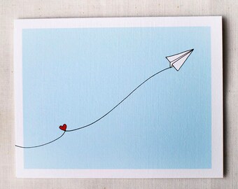 Paper Airplane Card | Etsy