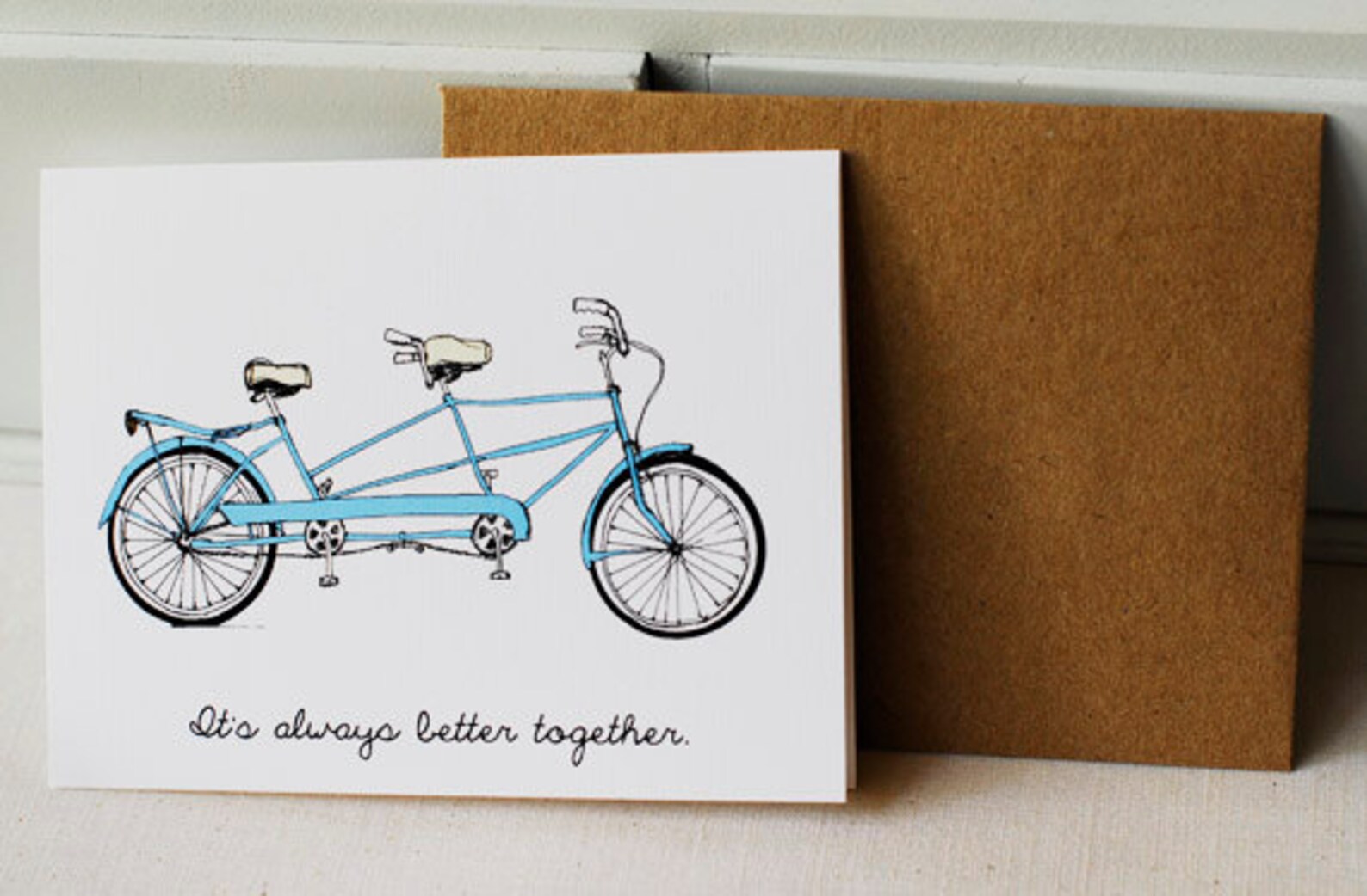 Tandem Bike Card It's Always Better Together - Etsy