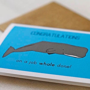 Whale Done- Congratulations Card - Etsy