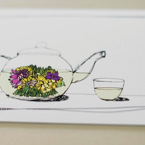 Flowering Tea- Blank Card - Etsy