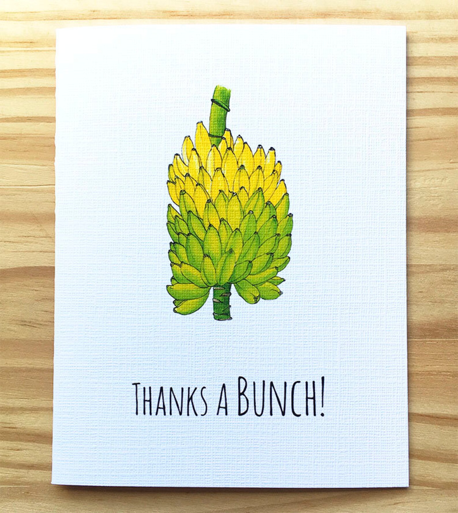 Thanks a Bunch Banana Greeting Card - Etsy