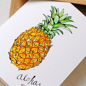 Pineapple Aloha Blank Card - Etsy