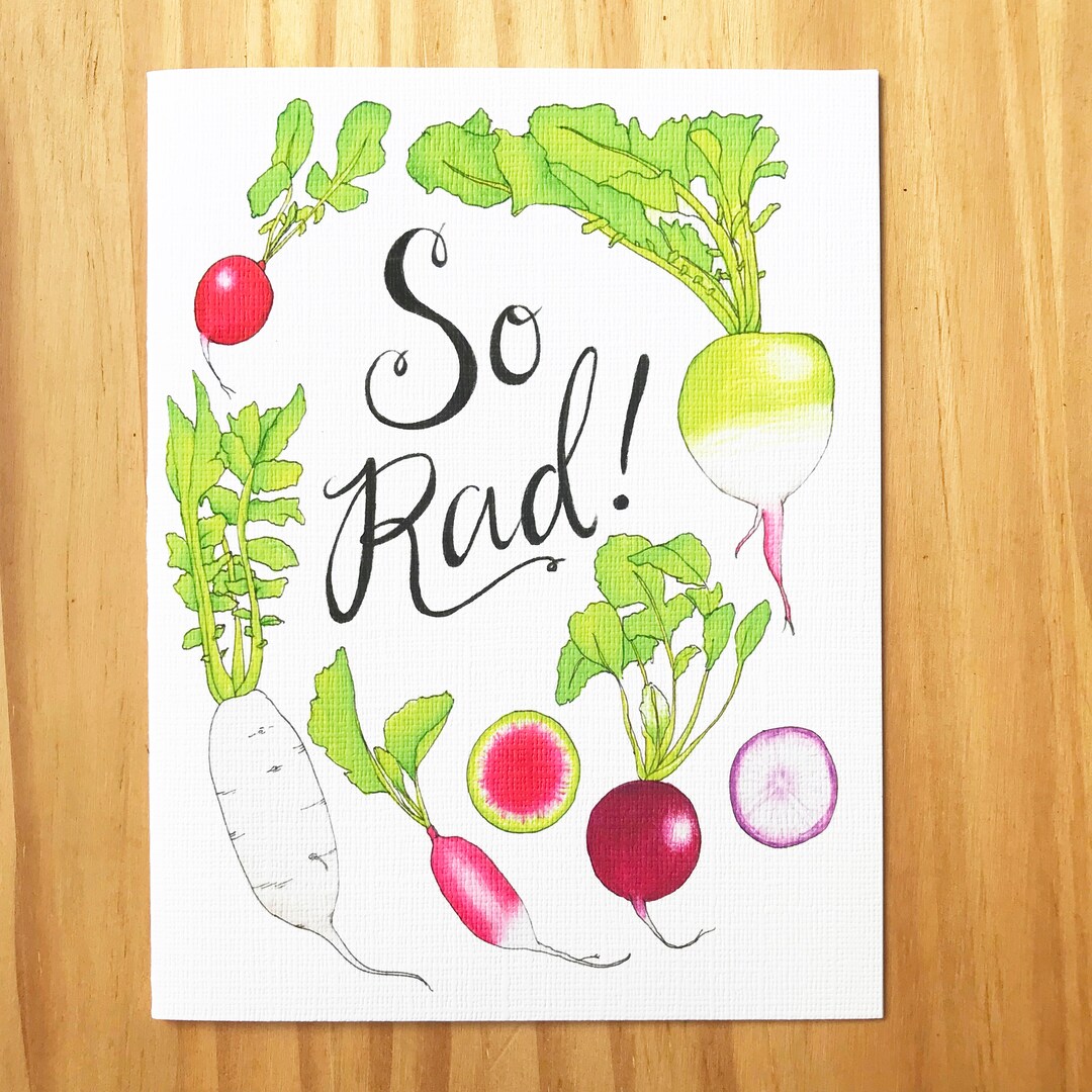 So Rad Radish Card - Etsy