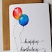 Watercolor Balloons- Birthday Card - Etsy