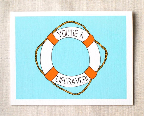 Lifesaver Card | Etsy