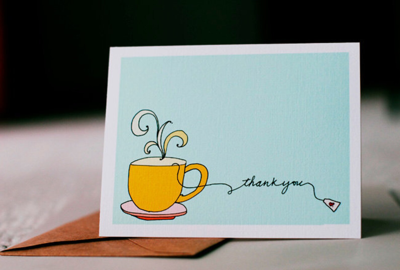 Tea Card Thank You Set of 6 - Etsy