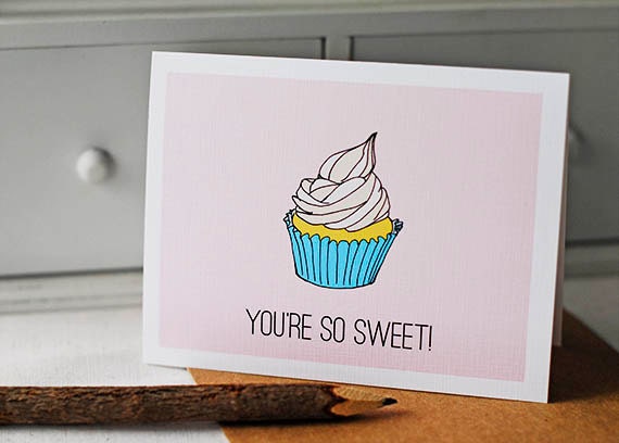 You're So Sweet Cupcake Card | Etsy