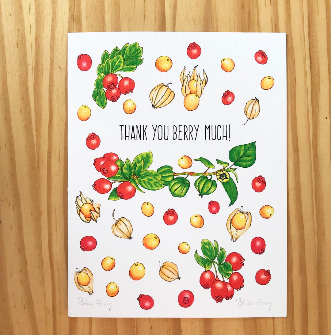 Thank You Berry Much Card - Etsy