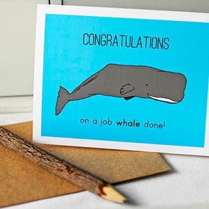 Whale Done- Congratulations Card - Etsy