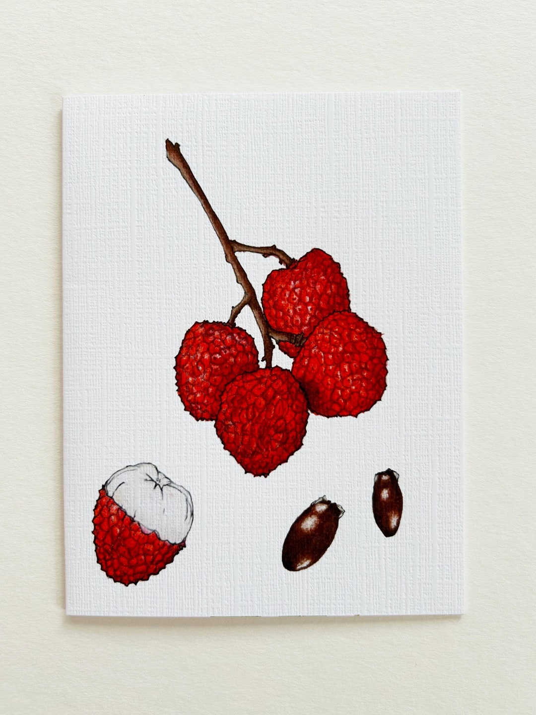 Lychee Greeting Card - Etsy