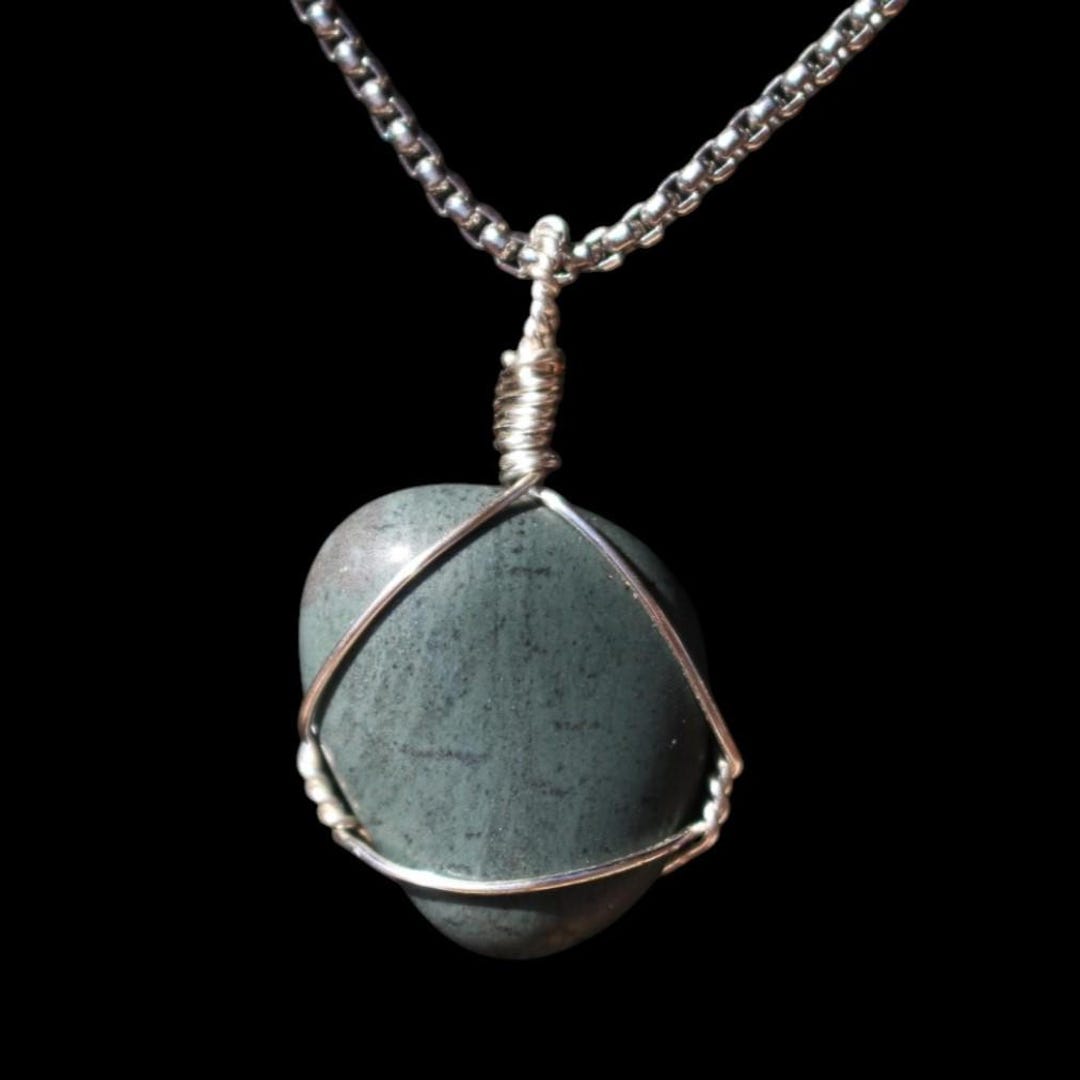 Green Jasper Pendant – Washington Coast Stone – Handcrafted Polished ...