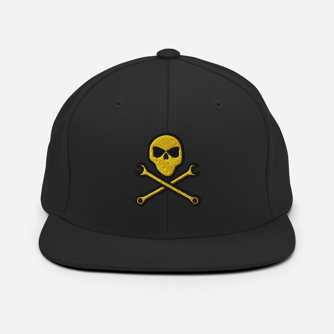 Mechanic Yellow Skull & Wrenches Embroidered Snapback Cap - Etsy