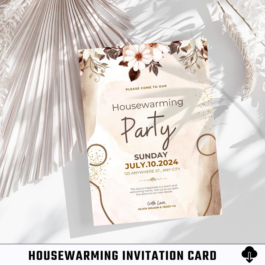 Housewarming Invitation Card / Digital Card / Printable / Editable Card ...