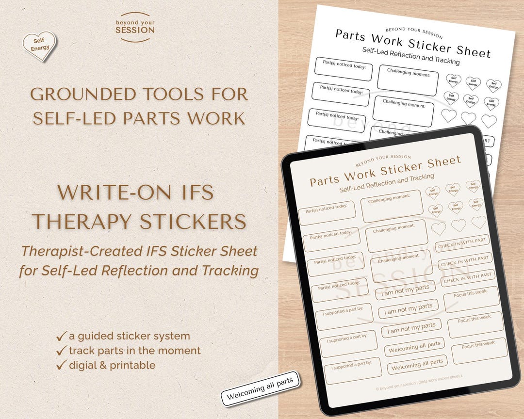 IFS Parts Work Therapy Sticker Sheet: Printable & Digital (PDF/PNG ...
