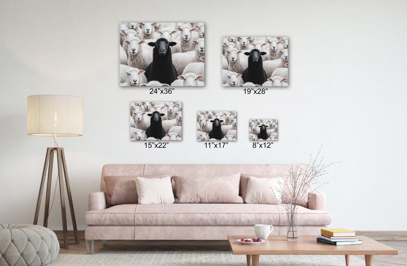 Glass Wall Art & Canvas Wall Art, Black Sheep Among White Sheep ...