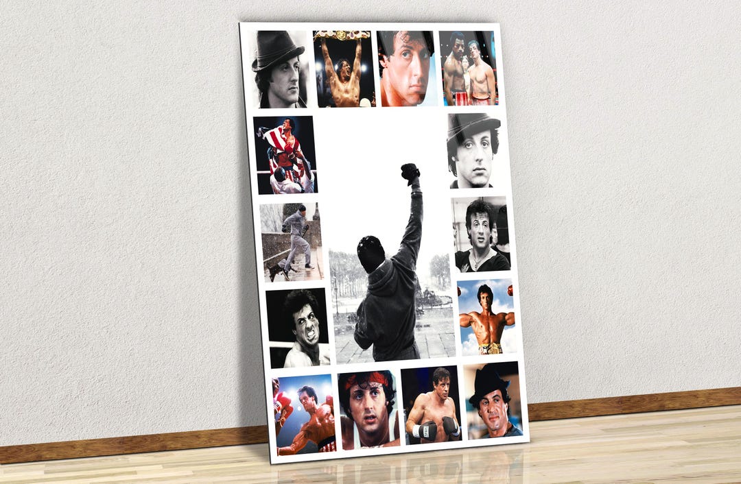 Rocky Balboa Training and Victory, Glass Wall Art & Canvas Wall Art ...