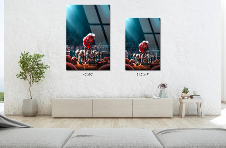 Basketball and NBA Throne Six Rings, Glass Wall Art & Canvas Wall Art ...