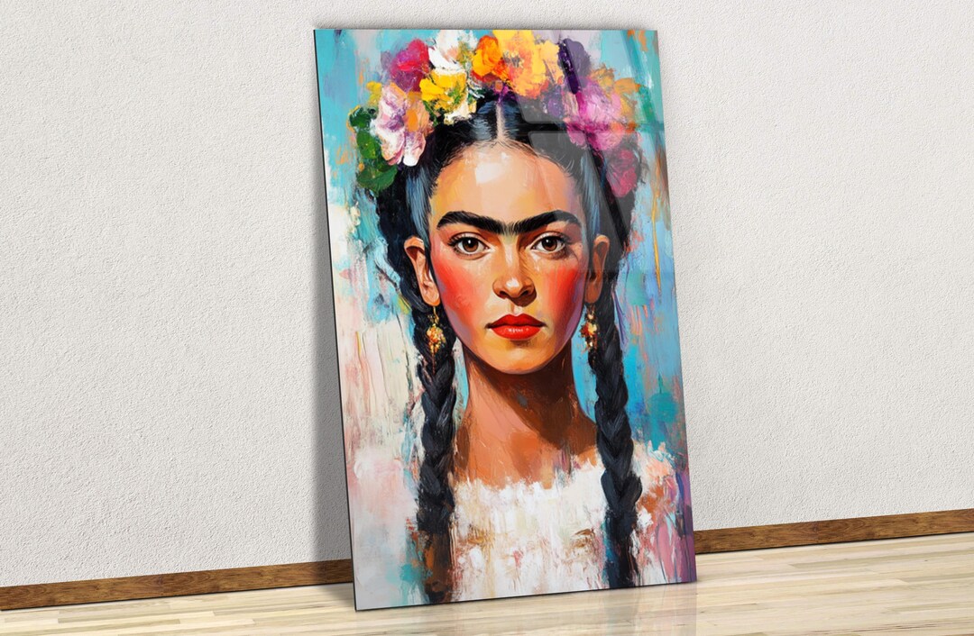 Frida Kahlo Colorful Expressionist, Glass Wall Art & Canvas Wall Art ...