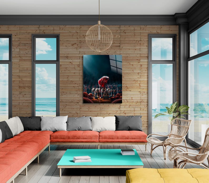 Basketball and NBA Throne Six Rings, Glass Wall Art & Canvas Wall Art ...