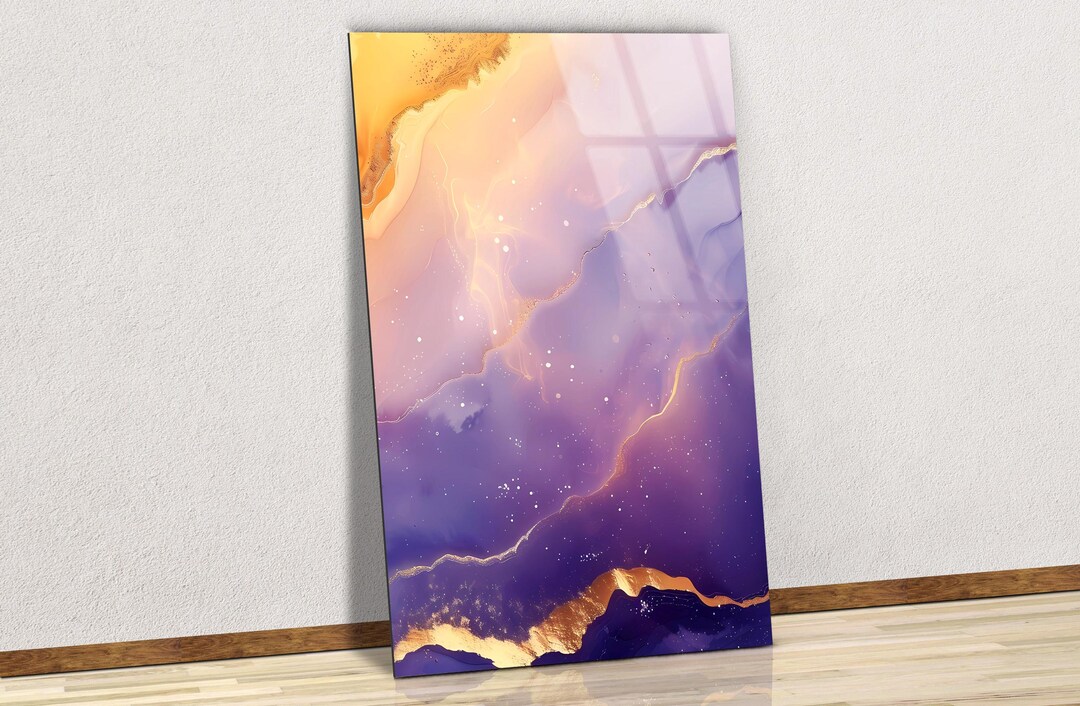 Ethereal Gold Vein Nebula Background, Glass Wall Art & Canvas Wall Art ...