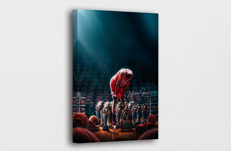 Basketball and NBA Throne Six Rings, Glass Wall Art & Canvas Wall Art ...