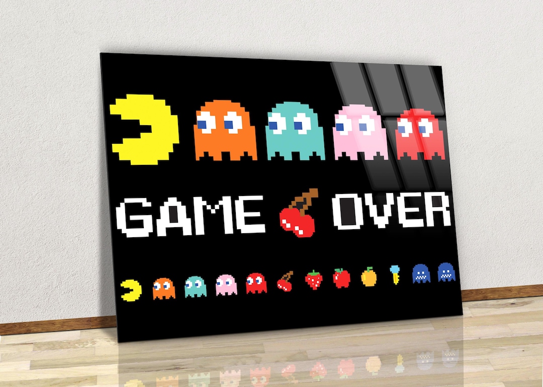 Pac-man Game Over Canvas Art, Retro Gaming Decor - Etsy
